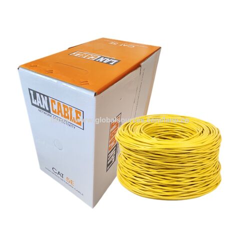 Utp Cat5e Yellow Cable, 1000ft 24awg 4pair, 350mhz Solid Copper Network ...
