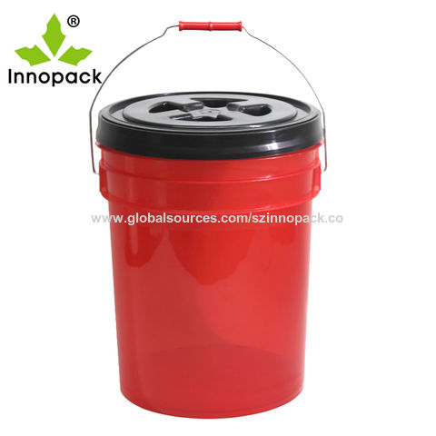 Buy Wholesale China 20 Liter Round Plastic Pail, 5 Gallon Car Detailing ...