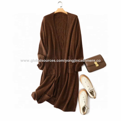 Buy Wholesale China Long 100% Cashmere Jacket Women's Retro Lazy Wind ...