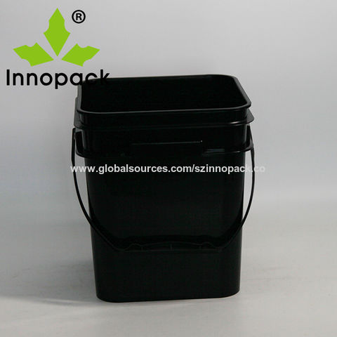 Buy Wholesale China White Food Grade 10l Plastic Square Bucket, Black ...