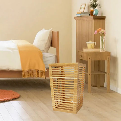 Buy Wholesale China Bamboo Kitchen Dustbin Wooden Waste Paper Trash Bin ...