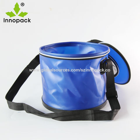 Buy Wholesale China Round Blue Thickened Folding Rope Handle Bucket ...