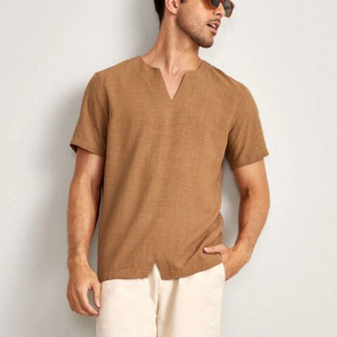 Buy Wholesale China Men's Tops Tees Arrived Deep Short Sleeve Men V ...