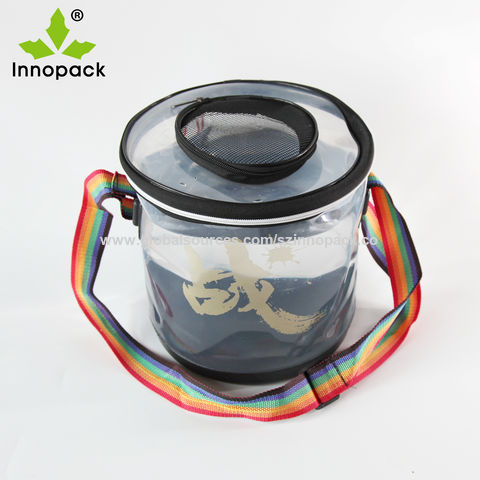 Buy Wholesale China Transparent Lid Fishing Bucket, Portable Foldable ...