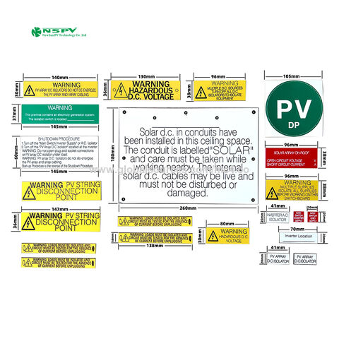 Buy Wholesale China Factory Photovoltaic Warning Labels Abs Solar ...
