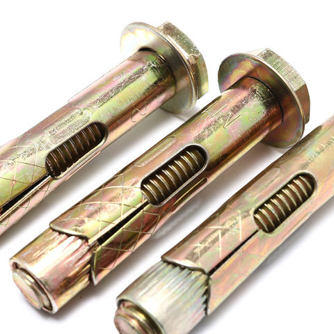 Compre China Fábrica De Alta Resistencia Amarillo Chapado Hexagonal Perno Manga Perno De Anclaje ...