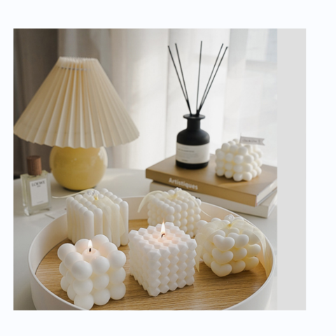 Buy Wholesale China Ins Bubble Candle Cute Cube White Candles Scented ...