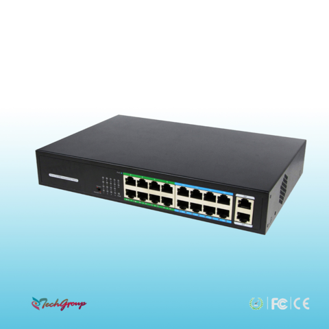 Buy Wholesale China 16+2 Ports Ieee802.3af /at Poe Switch 10/100mbps ...