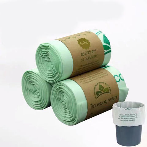 Pla Corn Starch Biodegradable Trash Bag,50pcs/bag, Kitchen Trash Bag ...