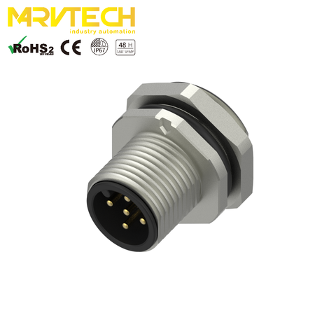 Buy Wholesale China Marvtech Metal M12 Male Front Panel Mount Connector ...