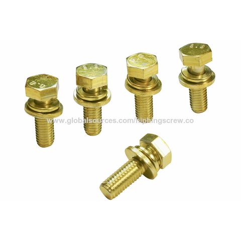 Buy Wholesale China 8 X 25 Hex Head W/spring+flat Washer Machine Screw ...