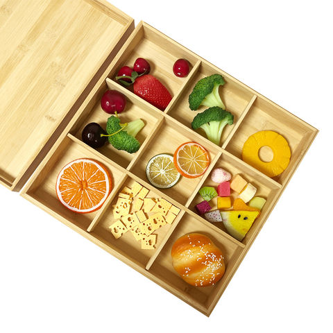 Buy Wholesale China Wholesale Bamboo Wood Snack Serving Tray Divided 4 ...