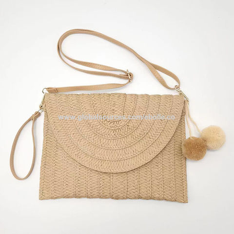 Buy Wholesale China Paper Straw Clutch Bags,crossbody,with Pu Shoulder ...