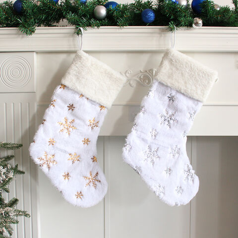 Buy Wholesale China Christmas Socks Gold And Silver Snowflakes ...
