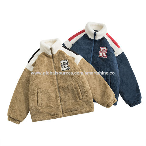 Buy Wholesale China Preppy Patchwork Lamb Wool Cotton-padded Coat For ...
