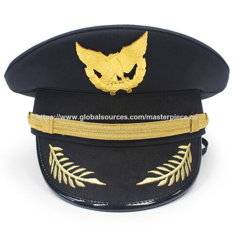 Buy Wholesale China Unisex Beret Custom Black Wide Brim Gold ...