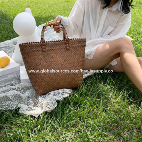 Buy Wholesale China Retro Grass Braided Bag Laizhou Beach Handbag For ...