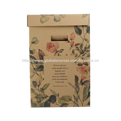 Custom Corrugated Flower Shipping Box Kraft Flower Corrugated Brown ...
