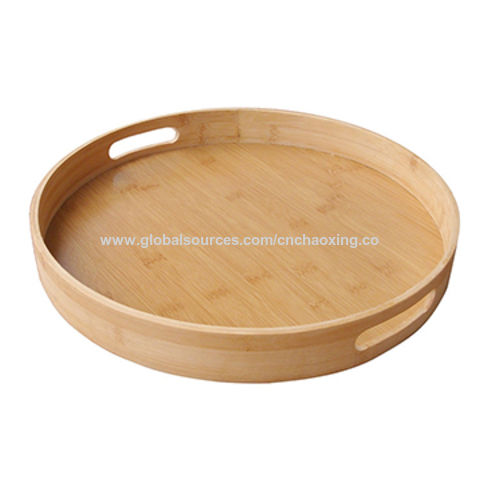 Buy Wholesale China Customized Round Wood Serving Tray & Round Wood ...