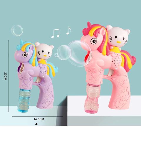 Hw Toys Electric Pink Pony Bubble Gun With Color Lights Outdoor ...