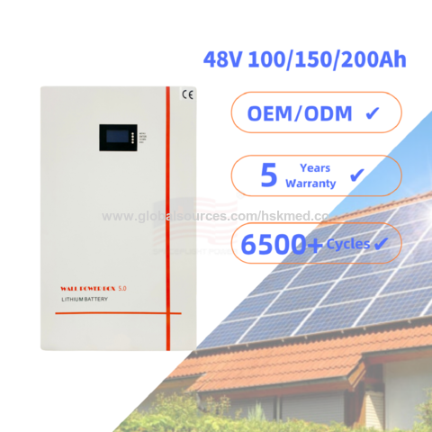 Buy Wholesale China Lithium Power Wall 5kwh 10kwh Lifepo4 Battery 48v 100ah 200ah Home Solar ...