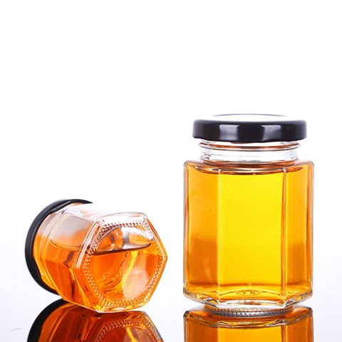 Buy Wholesale China Wholesale 100ml 180ml 280ml 380ml Hexagon Glass Honey Storage Bottle Jar ...