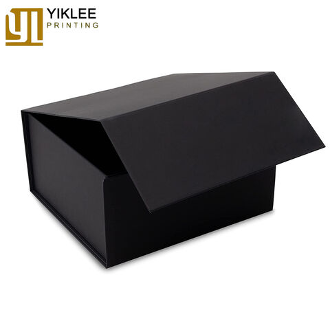 Folding Gift Boxes Black Collapsible Boxes With Magnetic Lid Luxury ...