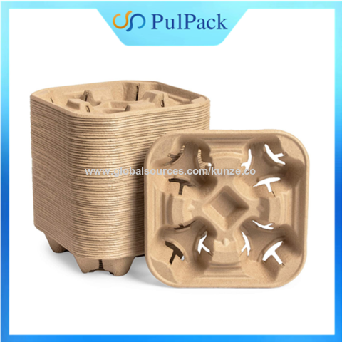 Buy Wholesale China Eco-friendly 4 Cup Pulp Fiber Drinking Carrier For ...