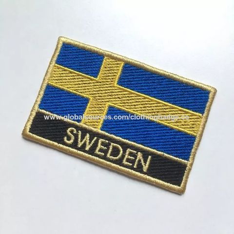 Buy Wholesale China Customized Sweden Flag Embroidered Patch Iron-on National Emblem For Garment ...
