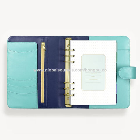 Buy Wholesale China Customized Gold Ring Binder Agenda Journal Diary ...