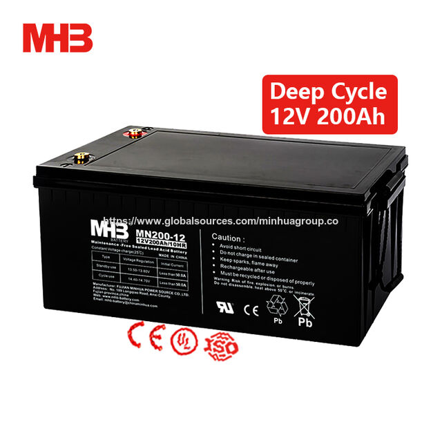 200ah 12v 12v Baterai Siklus Dalam Asam Timbal Untuk Sld12-200 Ups ...