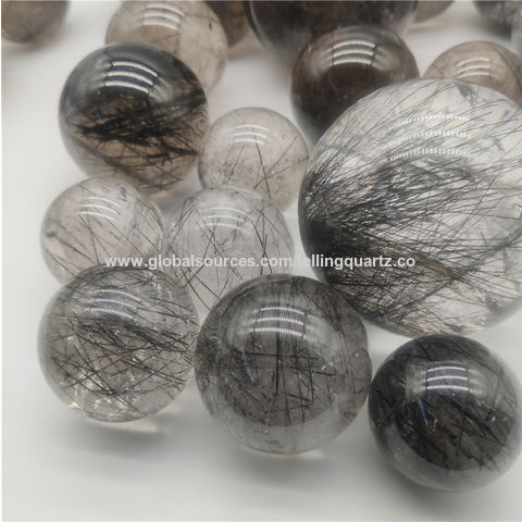 Achetez en gros Boule De Cristal De Quartz Noir Naturel Rutilé Sphère ...