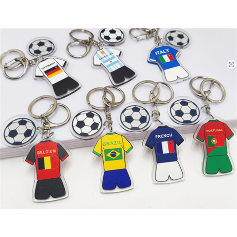 Buy Wholesale China Germany France Qatar Flag Keychain Acrylic Football ...
