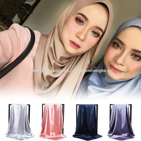 Buy Wholesale China Women's Satin Bandanas Muslin Hijabs Jersey Head ...