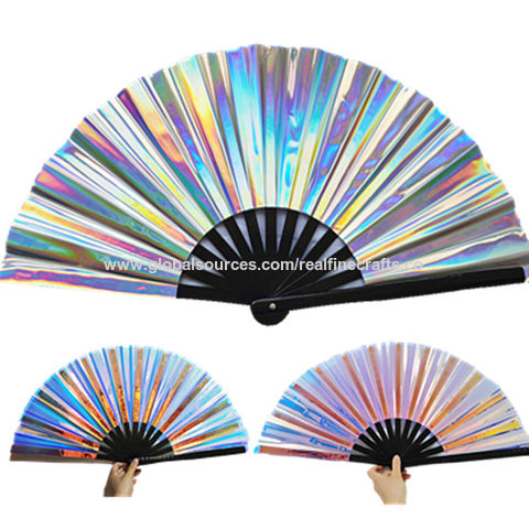 Buy Wholesale China 33cm Bamboo Bone Laser Film Large Kung Fu Fan Pvc ...