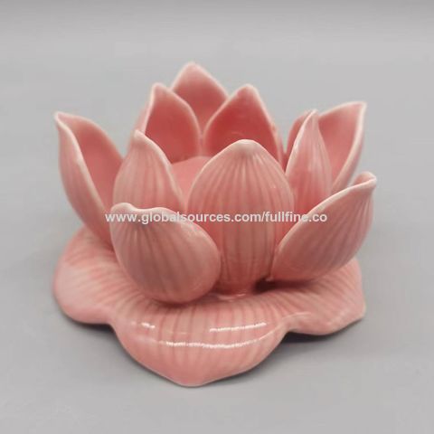 Buy Wholesale China Ceramic Lotus Petals Style Flower Candle Holder Tea Lights Holder Home ...