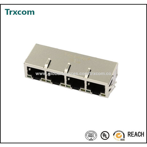 Buy Wholesale China Rj45 Modular Jack 4 Port Rj45 Through Hole 10/100 ...