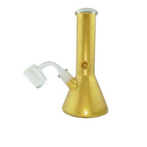 Buy Wholesale China 9 Inch Tall Gold Color Coated Glass Beaker Bongs ...