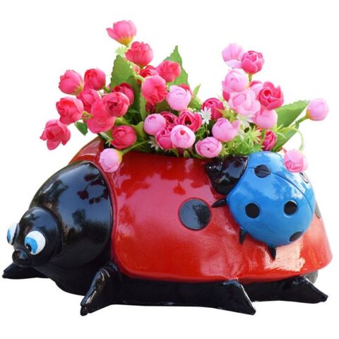 Animal Pot Resin Ladybug Flowerpot Garden Sketches Simulation Whimsical ...