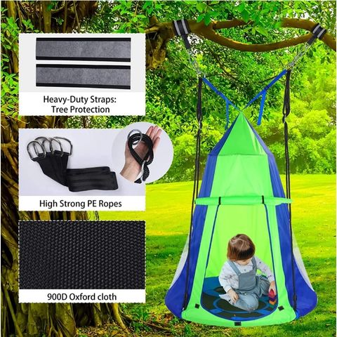Buy Wholesale China Round Blue Outdoor Tree Swing Hanging Funny Safety ...