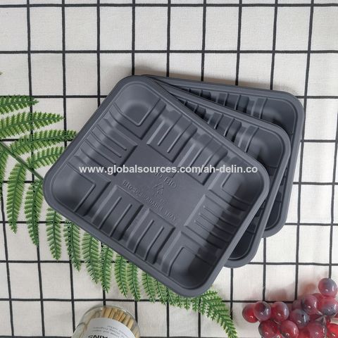 Biodegradable Disposable Corn Starch Plastic Tray Fruit Packaging Plate ...