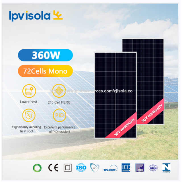 High Transmittance Isola 360w Mono Solar Panels - China Wholesale Solar ...