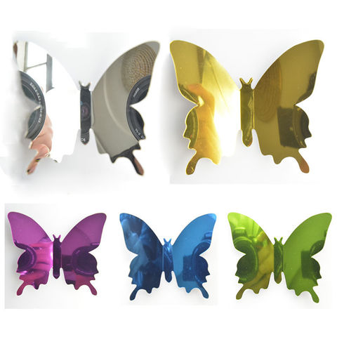 Buy Wholesale China 12pcs 3d Butterfly Mirror Wall Stickers Butterflies ...