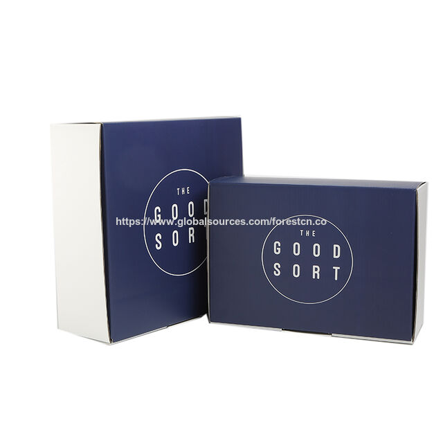 Oem Factory Custom Logo Navy Blue Color Cosmetic Box Packaging For ...