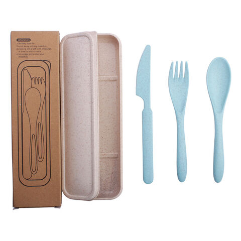 Salad Server Utensils Eco-friendly Travel Camping Plastic Wheat Straw ...
