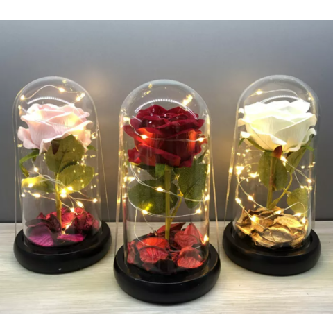 Buy Wholesale China High Quality Gift Flowers Artificial Rose In Glass ...