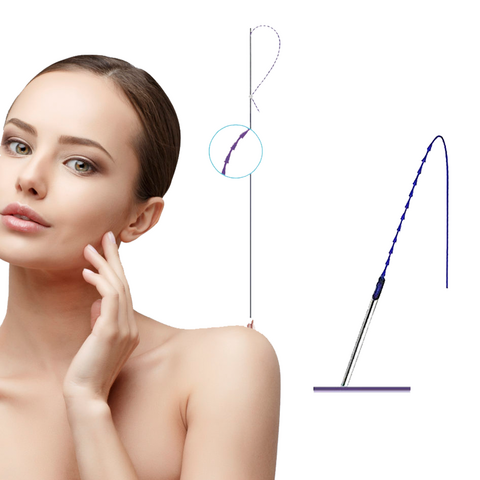 Buy Wholesale China Fishbone 19g 100mm Absorbable Barbed Curved Suture ...