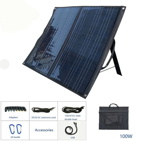 Buy Wholesale China Portable 100w Solar Panel Folding Bag Usb+dc Output ...