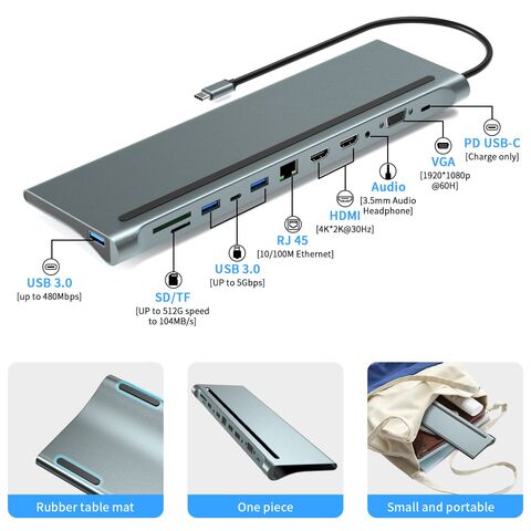 Buy Wholesale China Custom Oem 12 In 1 Usb Type C Hub 12 Port Multi ...