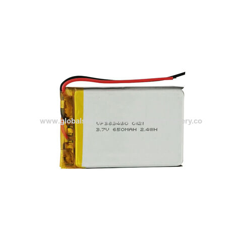 Buy Wholesale China 3.7v 650mah Vp383450 Rechargeable Lithium-polymer ...